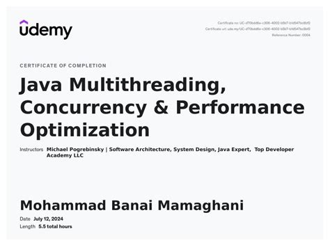 mahad b on linkedin java udemy thread concurrency