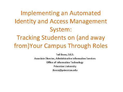 Implementing An Automated Identity And Access Management System