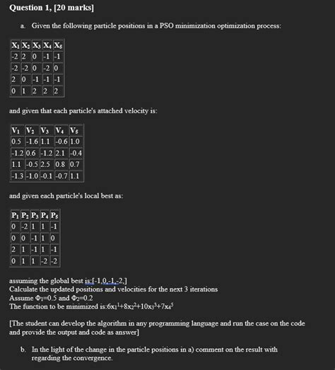 Solved Question 1 20 ﻿marks A ﻿ Given The Following