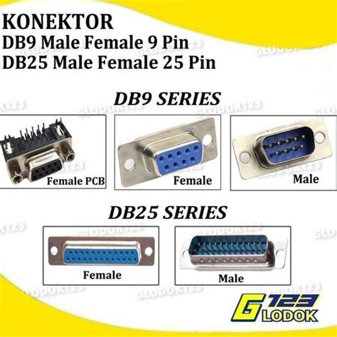 Jual Konektor Db9 Db25 Db 9 25 Pin Male Female Pcb Socket Rs232 Serial Port Db25 Female Tanpa