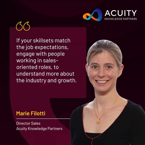 Marie Filotti Wilkinson Director Sales Acuity Knowledge Partners Believes That That She Was A