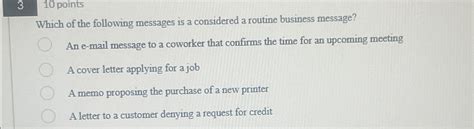 Solved 310 ﻿pointswhich Of The Following Messages Is A