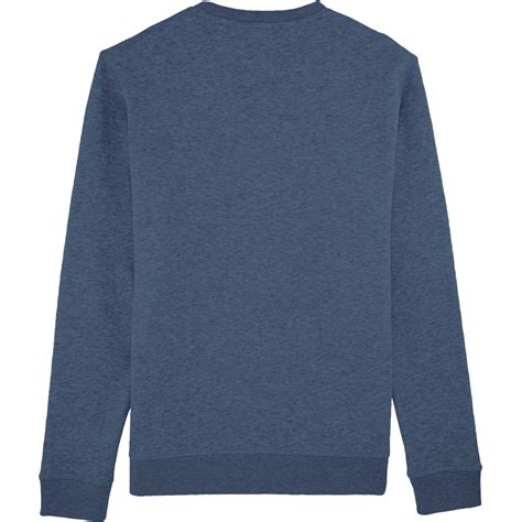 Sweat Col Rond Bio Dark Heather Blue Imprimé Et Personnalisé Pour