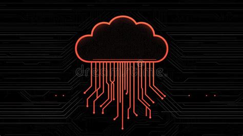 Glowing Cloud Computing Symbol With Circuit Board Pattern Technology