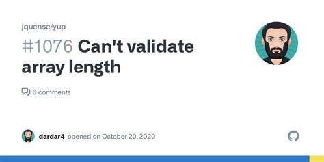 Can T Validate Array Length Issue Jquense Yup GitHub