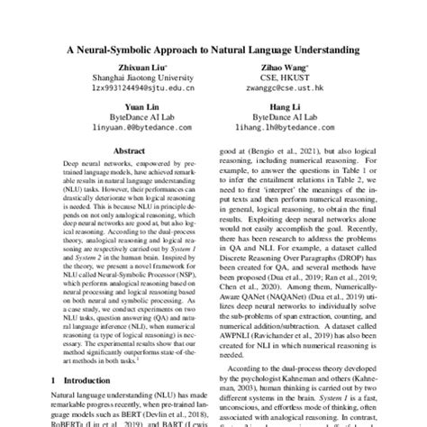 A Neural Symbolic Approach To Natural Language Understanding Acl