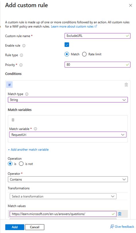 Is It Possible To Exclude Urls In Application Gateway Waf Microsoft Qanda