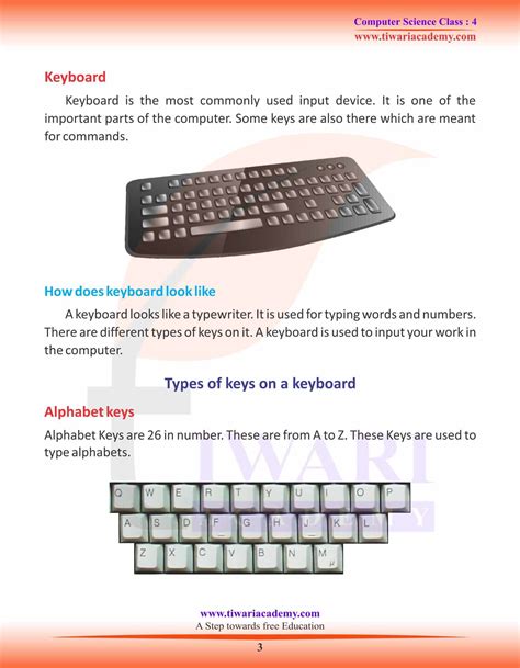 class 4 computer science chapter 2 components of a computer