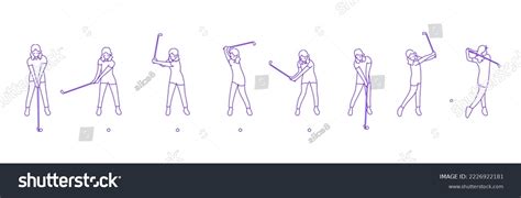 Step By Step Movement Golf Swing Stock Vector Royalty Free 2226922181