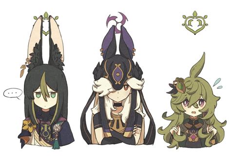 Tighnari Cyno And Collei Genshin Impact Drawn By Inunuiinu0000