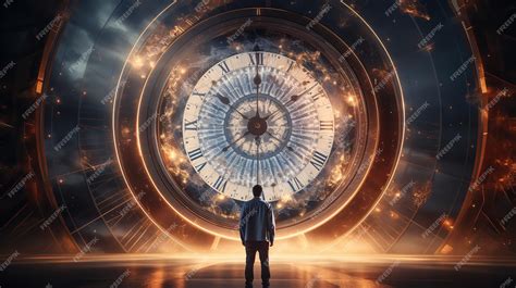 Premium Ai Image The Illustration Depicts A Man And A Large Clock To Represent The Idea Of