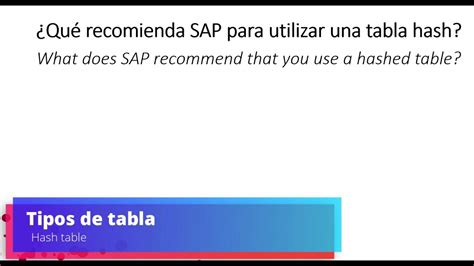 Sap Abap Ctaw Usar Hash Table Sap Netweaver Youtube