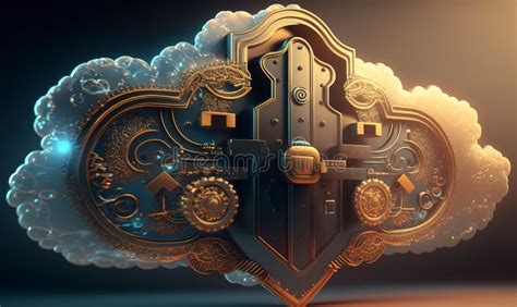 Cloud Computing Security Concept Generative Ai Stock Illustration