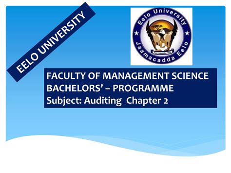 Chapter Audit Programme PPT