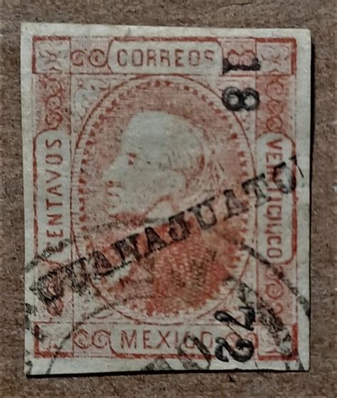 Mexico 83 25c Hidalgo Used Overprinted W District Name And Date 1872 Central And South