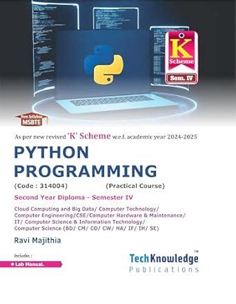 Buy PYTHON PROGRAMMING MSBTE K SCHEME DIPLOMA Cloud Computing Big ENGINEERING GROUP Data Sem