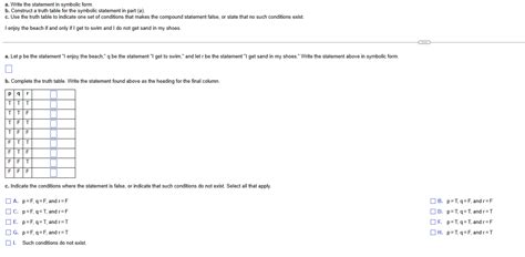 Solved A Write The Statement In Symbolic Form B Construct