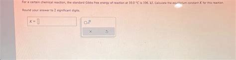 solved for a certain chemical reaction the standord gibbs