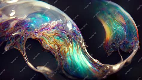 Premium Photo Abstract Background Of Iridescent Fluid Swirling Design