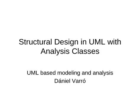 pdf structural design in uml with analysis classes · structural