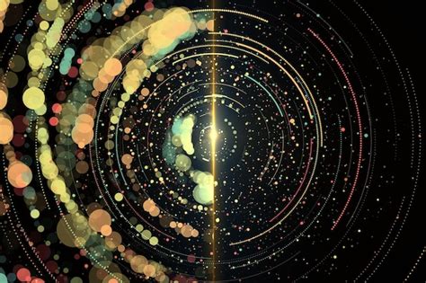 Premium Photo Big Data Visualization With Abstract Technological Colorful Circles On Dark