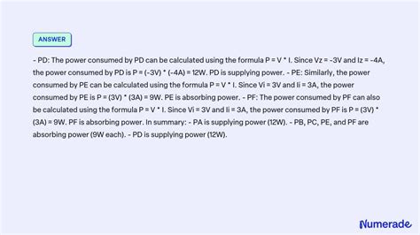 SOLVED: Determine the power consumed by each circuit element (PA, PB ...