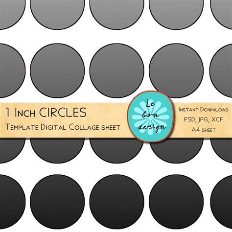 Gimp Template Inch Circles Digital Collage Sheet Psd Gimp For Printable Bottle Cap Etsy