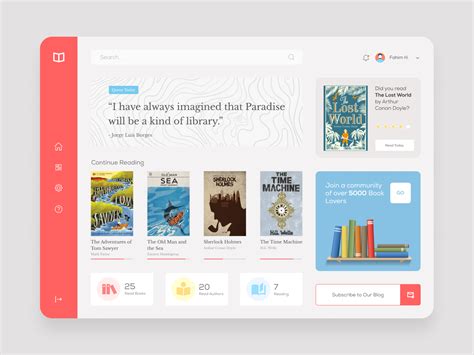 ebook ui dashboard by fahim hasan on dribbble