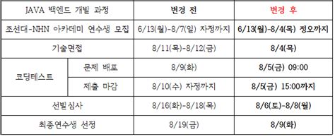 조선대학교 Sw전문인재양성사업