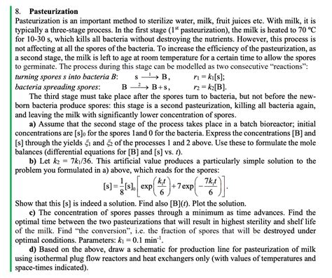 Solved PasteurizationPasteurization Is An Important Method Chegg