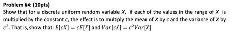 Solved Problem Pts Show That For A Discrete Uniform Chegg