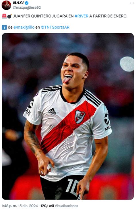 Aseguran Que Juanfer Quintero Volverá A Jugar En River A Partir De