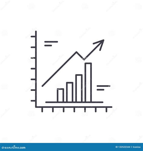 Growth Chart Line Icon Concept Growth Chart Vector Linear Illustration