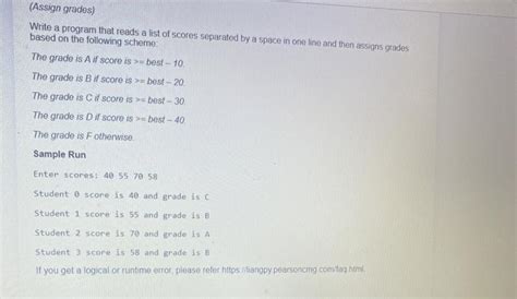 solved assign grades write a program that reads a list of