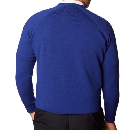 Glenbrae Merino Azure Blue V Neck Menswear Online