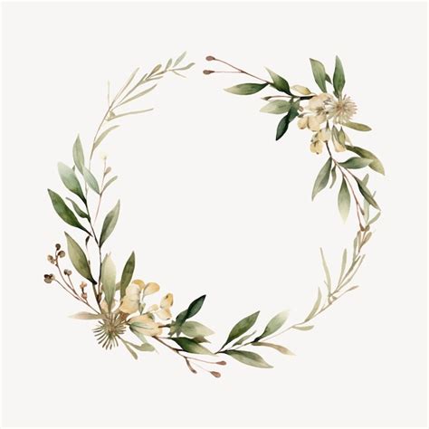 Elegant Floral Wreath Design Premium Ai Generated Vector