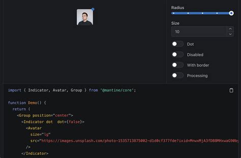 `dot {false}` but `dot` in indicator docs · issue 2407 · mantinedev