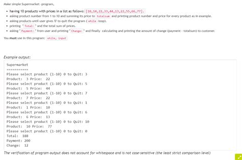 solved make simple supermarket program having 10 products