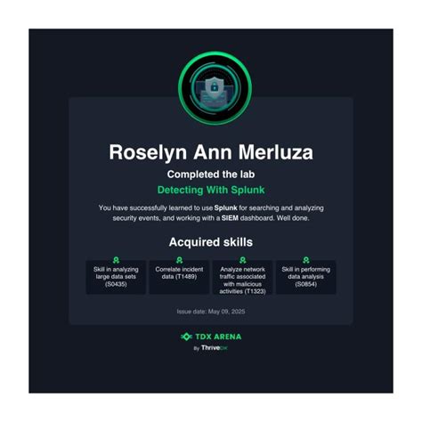 🚨 Just Completed The Detecting With Splunk Lab 🖥️🔍 This Hands On… Roselyn Ann M Merluza