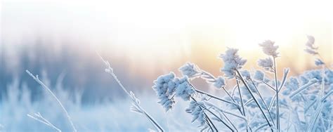 Ai Generated Frozen Snowy Grass Winter Natural Abstract Background