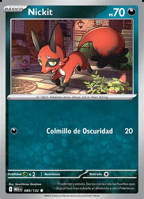 Nickit Cards List National Pokédex 827 Pokéfolio