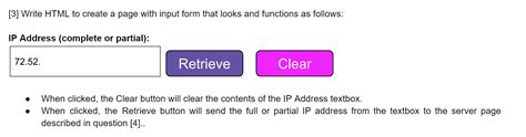 Solved 3 Write Html To Create A Page With Input Form That