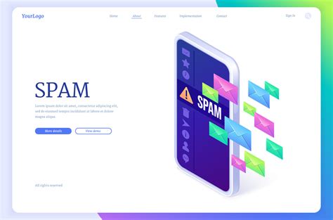 Spam Isometric Landing Page With Letter Envelopes 14704365 Vector Art At Vecteezy