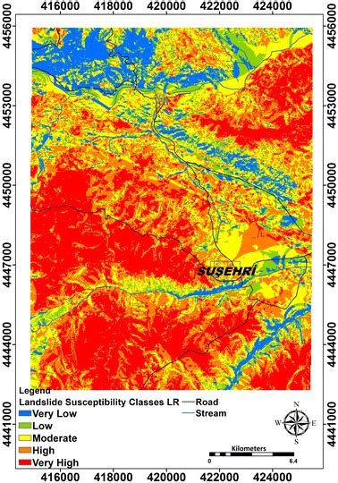 Landslide Susceptibility Map Created By Logistic Regression Method Download Scientific Diagram