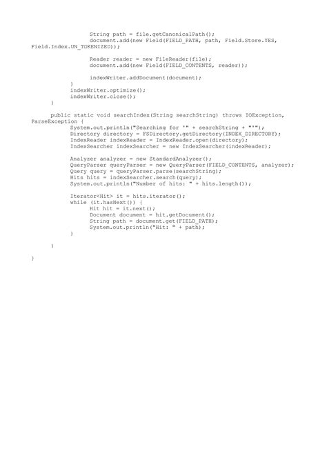 Lucene Application Txt