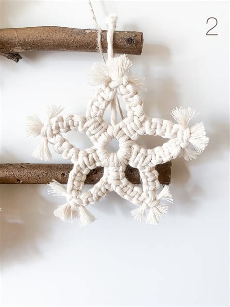 Macrame Snowflake Ornaments Pdf Patterns Set Of 3 Digital Etsy