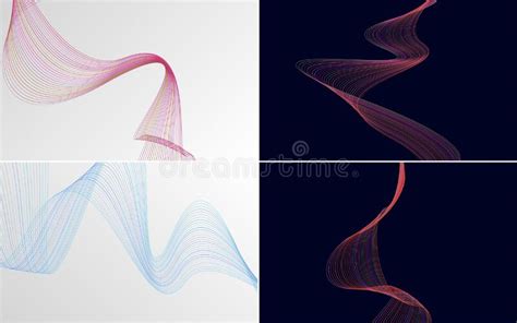 Our Pack Of 4 Vector Backgrounds Includes Geometric And Wave Patterns Stock Vector