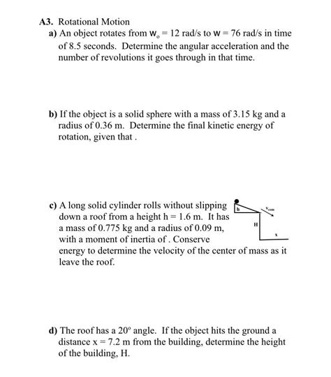 Solved A Rotational Motion A An Object Rotates From W Chegg