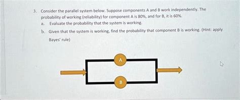 solved consider the parallel system below suppose components a and b