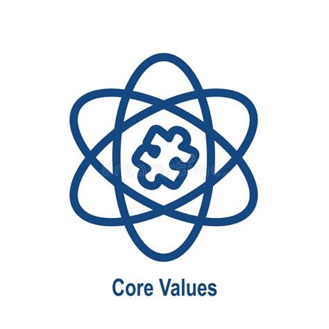 Core Values Outline Line Icon Conveying Integrity Purpose Stock Vector Illustration Of